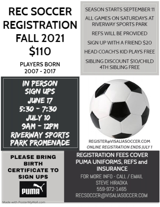 2021 Fall Rec Flyer Handout2 | PosterMyWall