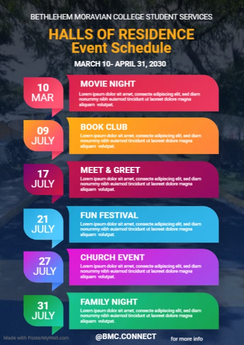 Event Schedule | PosterMyWall