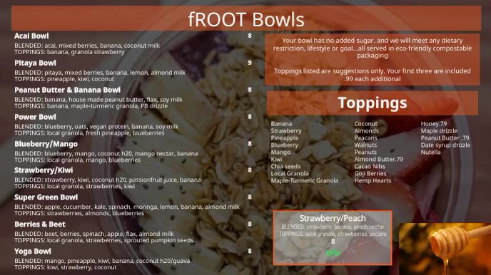 Bowls Menu | PosterMyWall