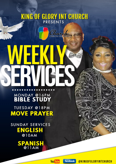 Copy of Weekly services flyer | PosterMyWall