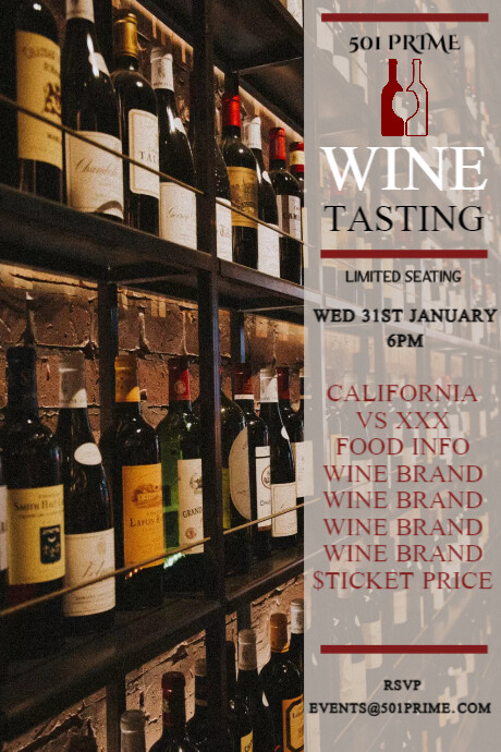 Wine Tasting Poster Template | PosterMyWall