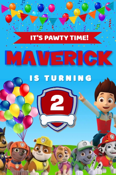 Paw Patrol Birthday Template | PosterMyWall