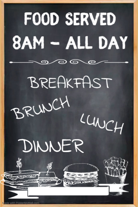 Copy of Fast Food Open Hours Poster Template | PosterMyWall