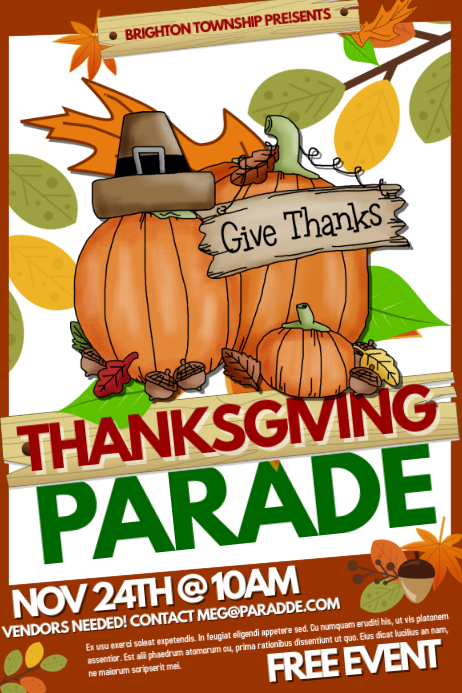 Thanksgiving Parade Template | PosterMyWall
