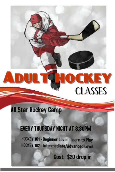 Adult hockey classes Template | PosterMyWall