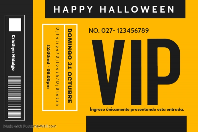 Copy of Copia de vip pass access template design yellow and gr ...