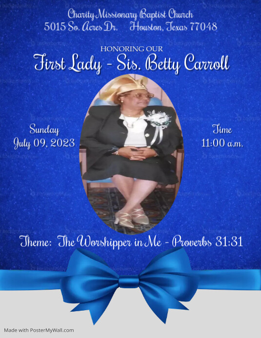 Copy of CMBC Honoring First Lady B.L.C | PosterMyWall