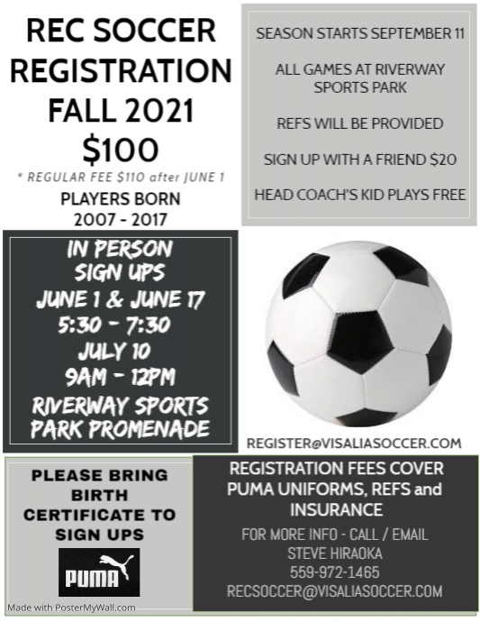 2021 Fall Rec Flyer Handout | PosterMyWall