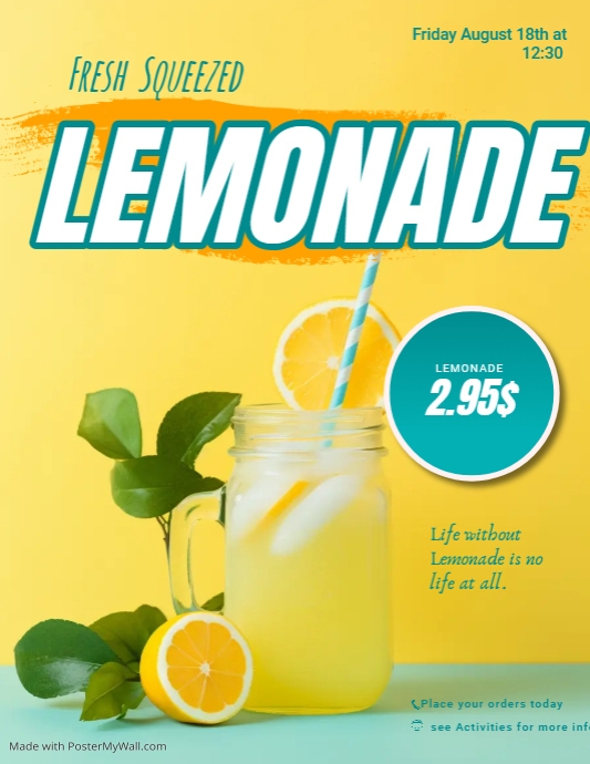 Lemonade Flyer template | PosterMyWall