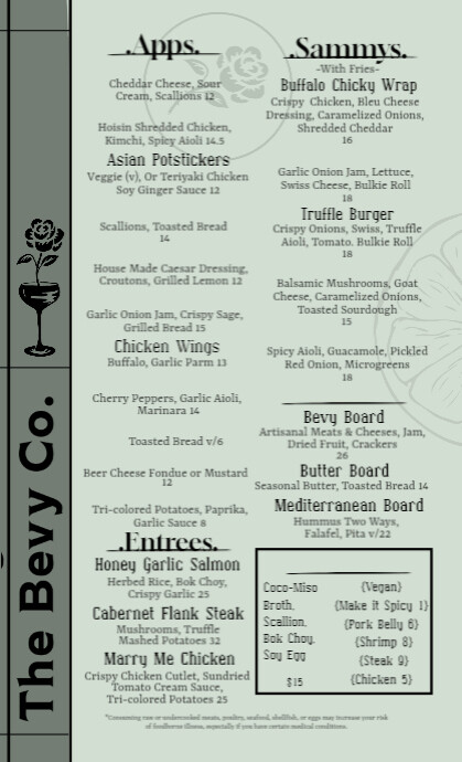 Copy of Winter Bevy Menu | PosterMyWall
