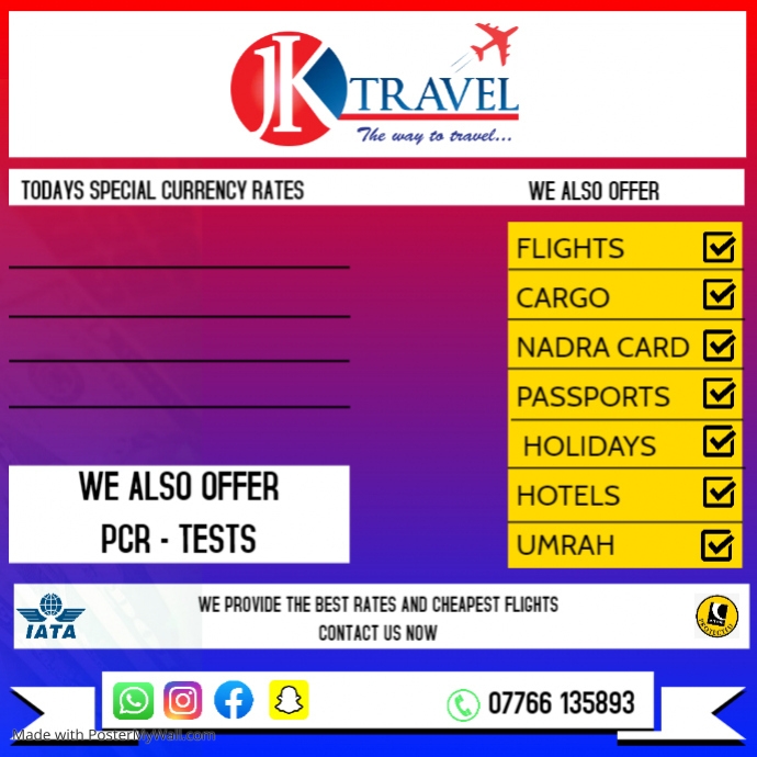 JK Travel instagram | PosterMyWall