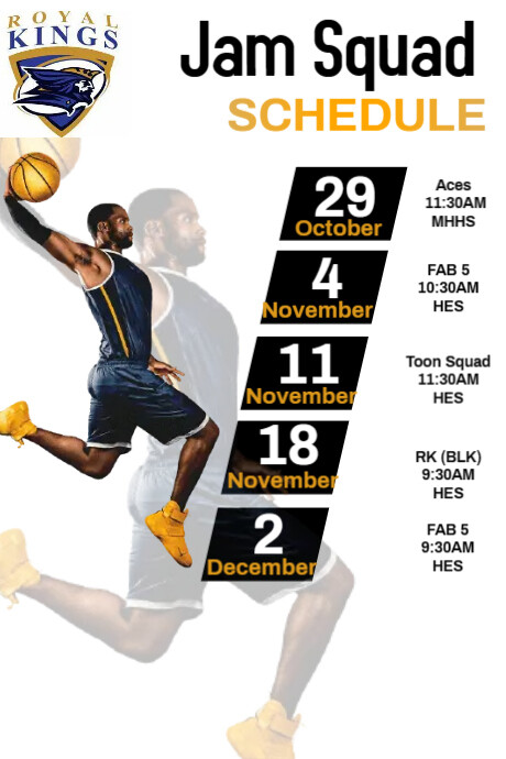 Jam Squad Season Schedule | PosterMyWall