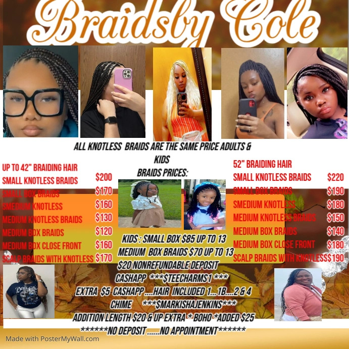 DIY Fall Braids Flyer, Hair Flyer Template, L | PosterMyWall