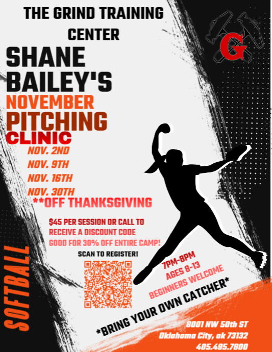 Copy of Shane's Nov Pitching Clinic | PosterMyWall