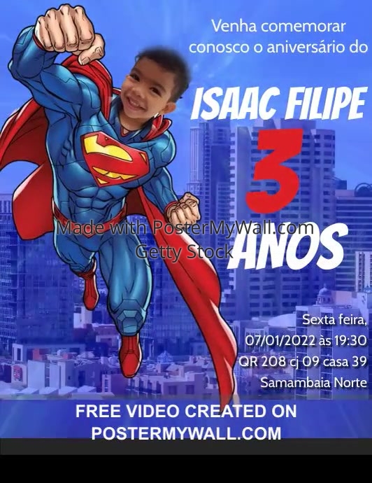 Cópia de Superman Party Invitation Template | PosterMyWall