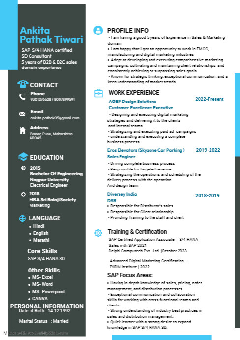 Creative Resume Template | PosterMyWall