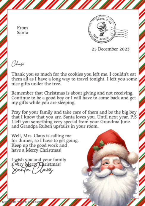 Christmas letter from Santa Design Template | PosterMyWall