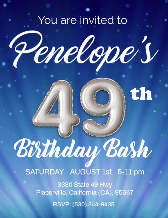 49th birthday Template | PosterMyWall