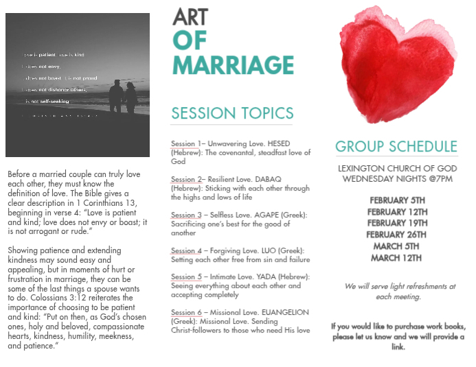 Art of Marriage Brochure inside | PosterMyWall