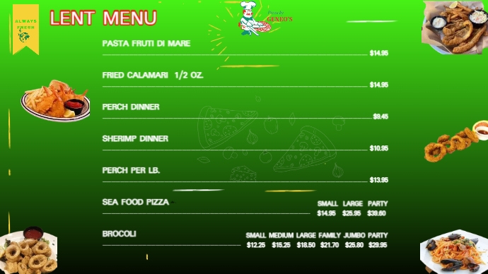 Pizza menu | PosterMyWall