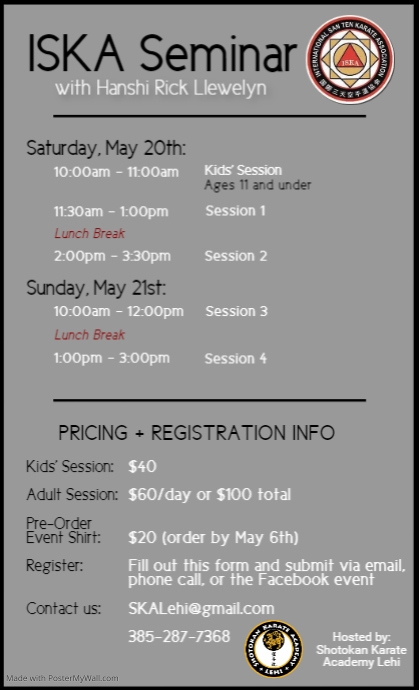 Copy of ISKA Seminar - Info page | PosterMyWall