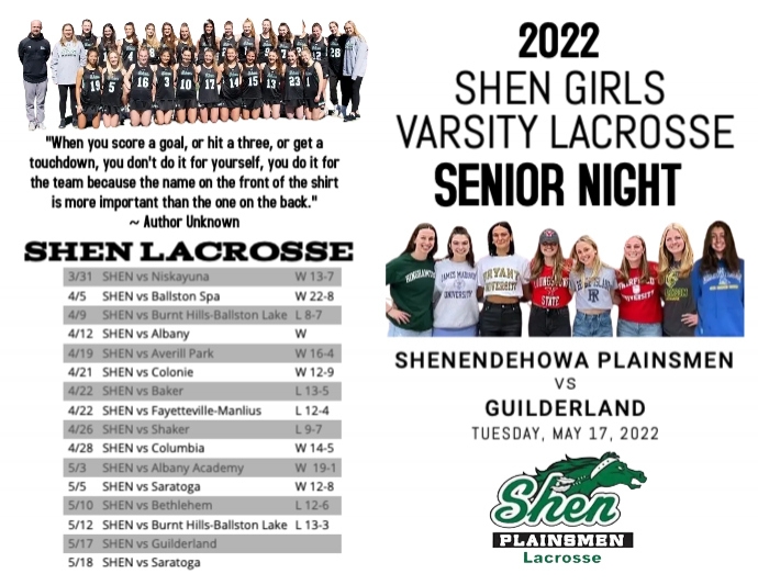 girls PG1 COVER 2022 Senior Night Program | PosterMyWall