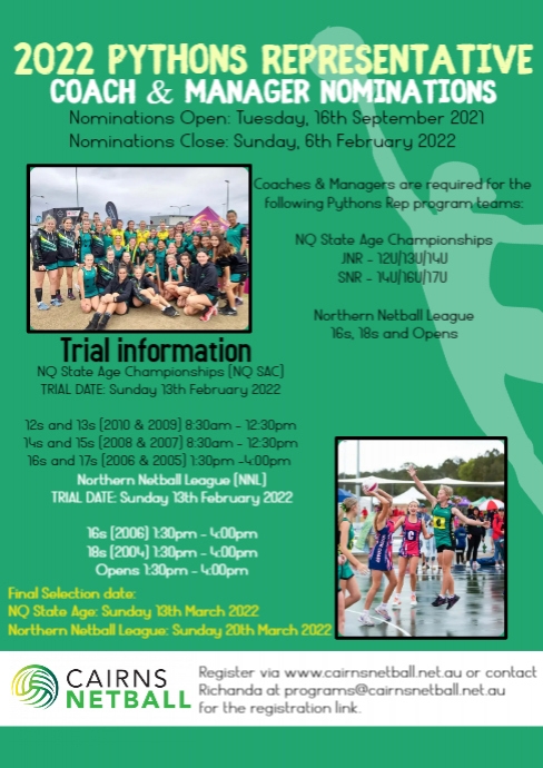 2022 Pythons Rep Coach/manager | PosterMyWall