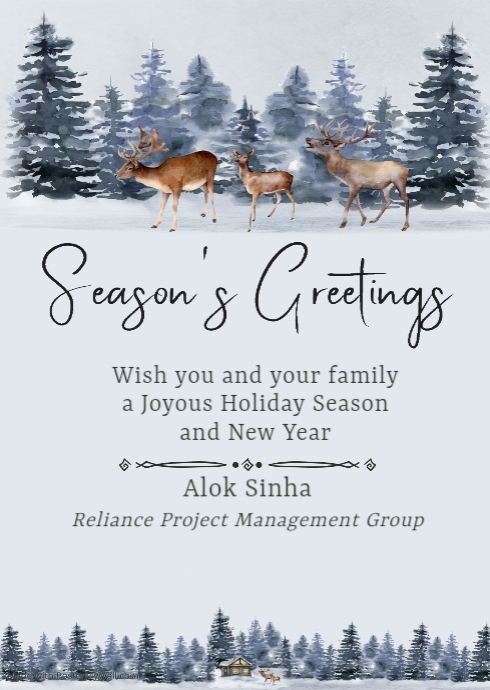 Business Employee Winter Landscape Greeting C | PosterMyWall