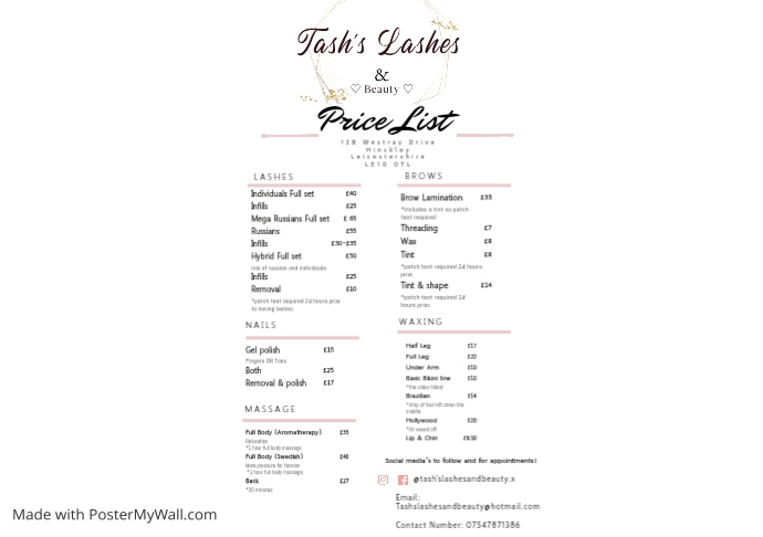 Copy of Pink Hand and Foot Massage Spa Menu | PosterMyWall