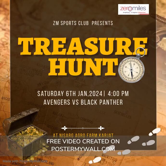 Dark brown treasure hunt design | PosterMyWall