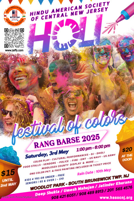Holi Color Festival Poster Template | PosterMyWall