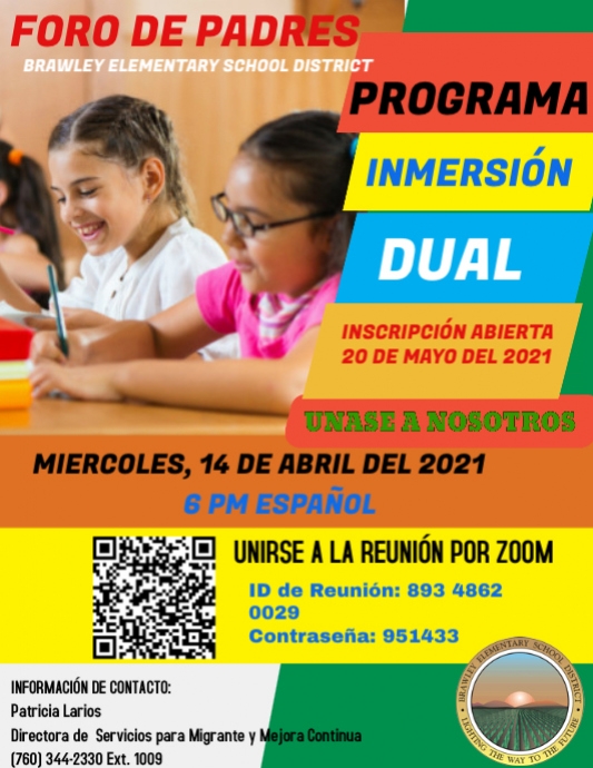 SPANISH Dual Immersion Program | PosterMyWall