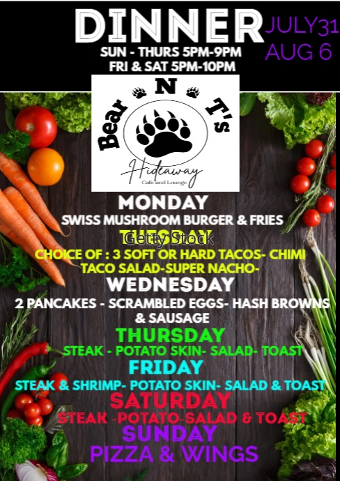 Menu Plan weekly Meals Restaurant Cantine ad | PosterMyWall