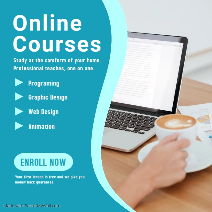 Copy of Online Course Blue | PosterMyWall