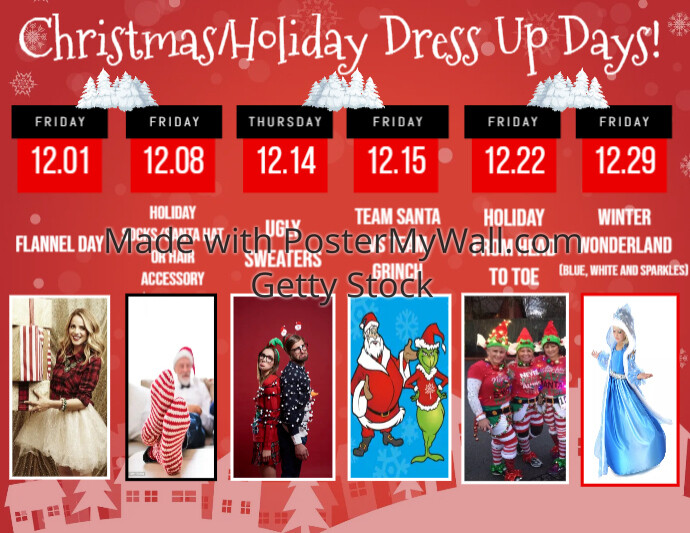 Christmas Spirit week Flyer Template | PosterMyWall