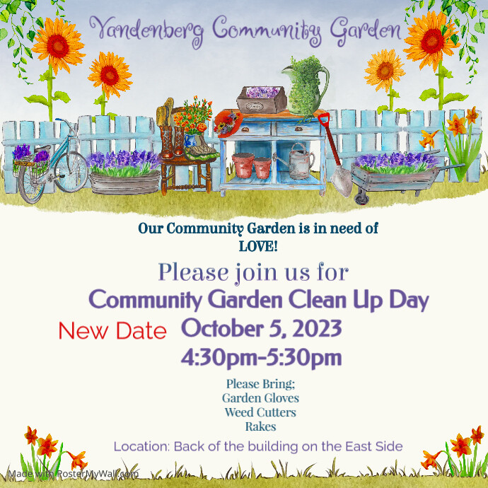 Community Garden Clean Up | PosterMyWall