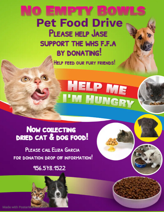 Green and Purple cat food social media post t | PosterMyWall