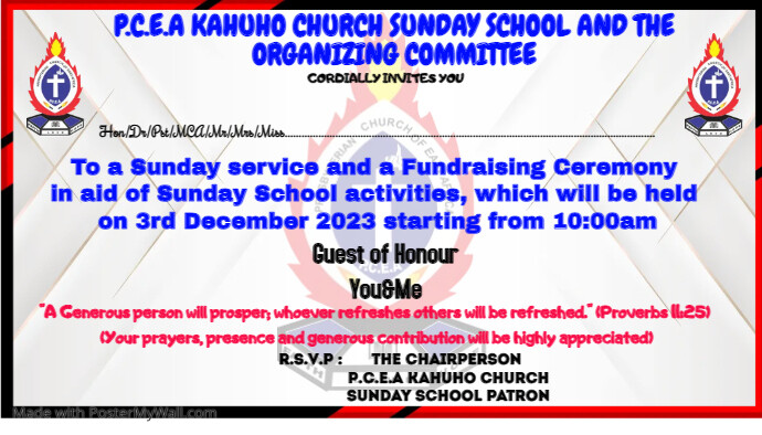 PCEA FUNDRIVE | PosterMyWall