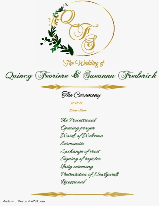 Copy of Wedding ceremony program | PosterMyWall