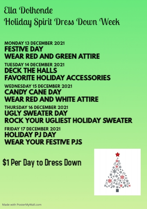 Copy of Christmas Dress Down Week 2021 | PosterMyWall