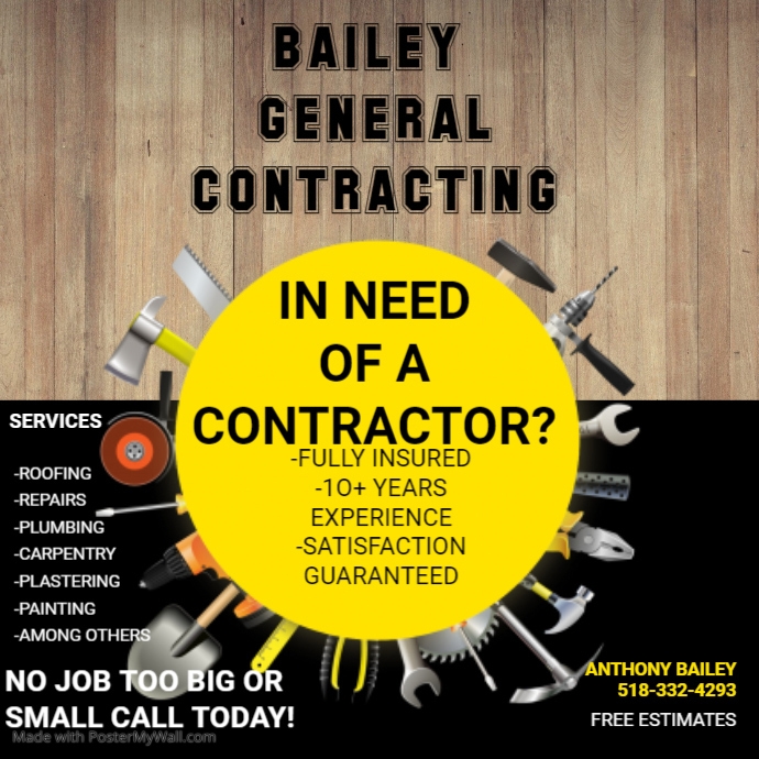 Copy of Copy of Contractor flyer | PosterMyWall