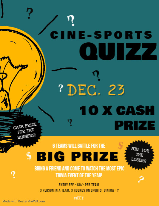 Green Quiz Night Contest Flyer | PosterMyWall