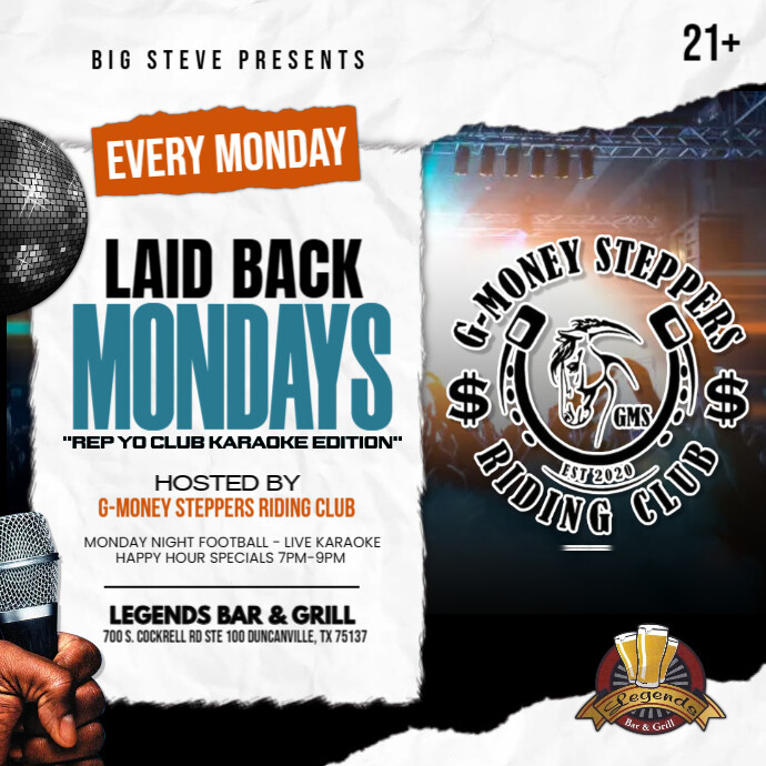 Copy of Laid Back Mondays Club Karaoke | PosterMyWall