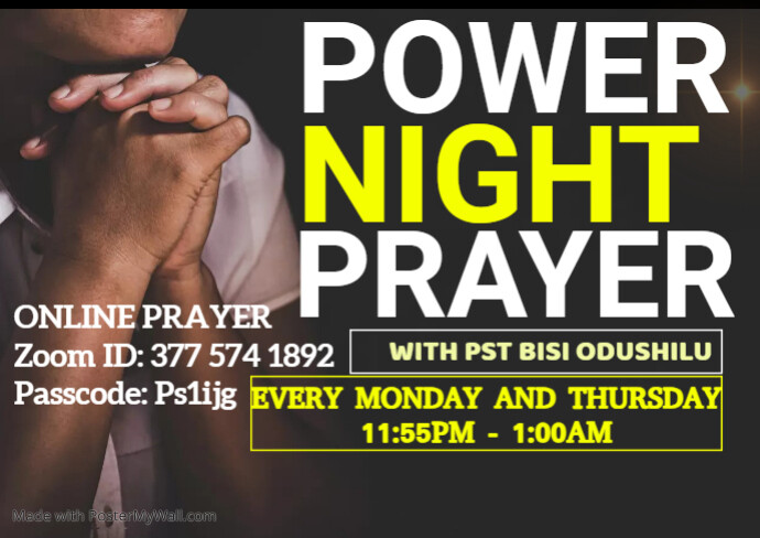 ONLINE PRAYER NIGHT FLYER Template | PosterMyWall