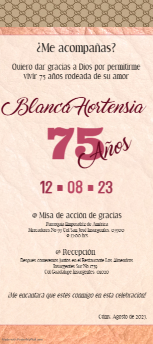 Copy of Gucci women's birthday invitation (2) | PosterMyWall
