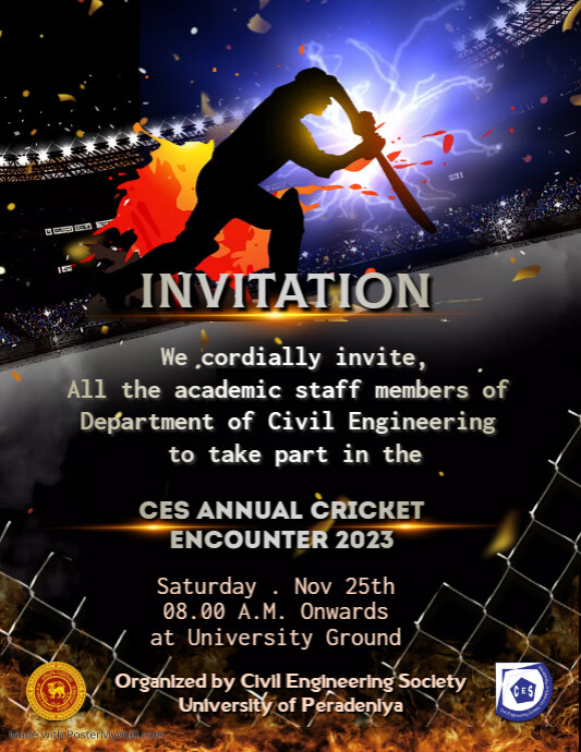 Tournament Cricket Invitation | PosterMyWall