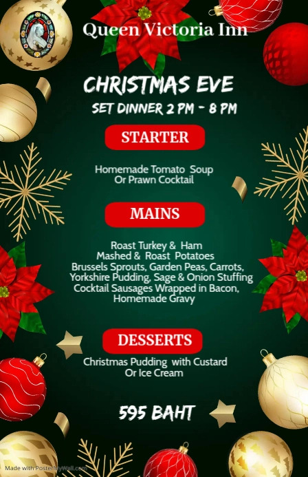 christmas menu, menu, new year menu | PosterMyWall