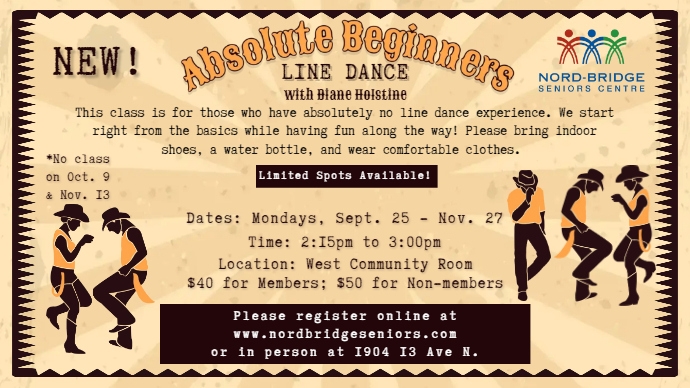 Absolute Beginners Line Dance 16_9 | PosterMyWall