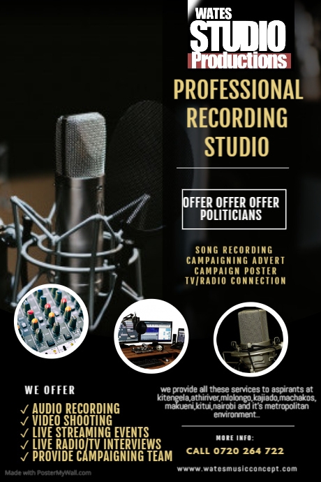 Copy of Recording Studio Flyer Template | PosterMyWall