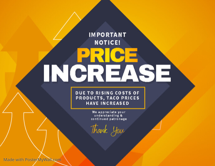 Yellow Price Increase Announcement Facebook I (1) | PosterMyWall